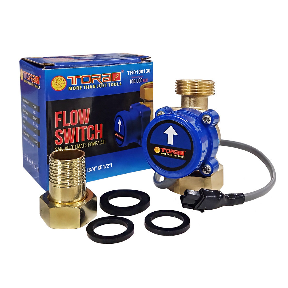 Jual TORA Flow Switch 1” x 3/4” Dan 1" x 1/2" Otomatis Pompa Dorong ...
