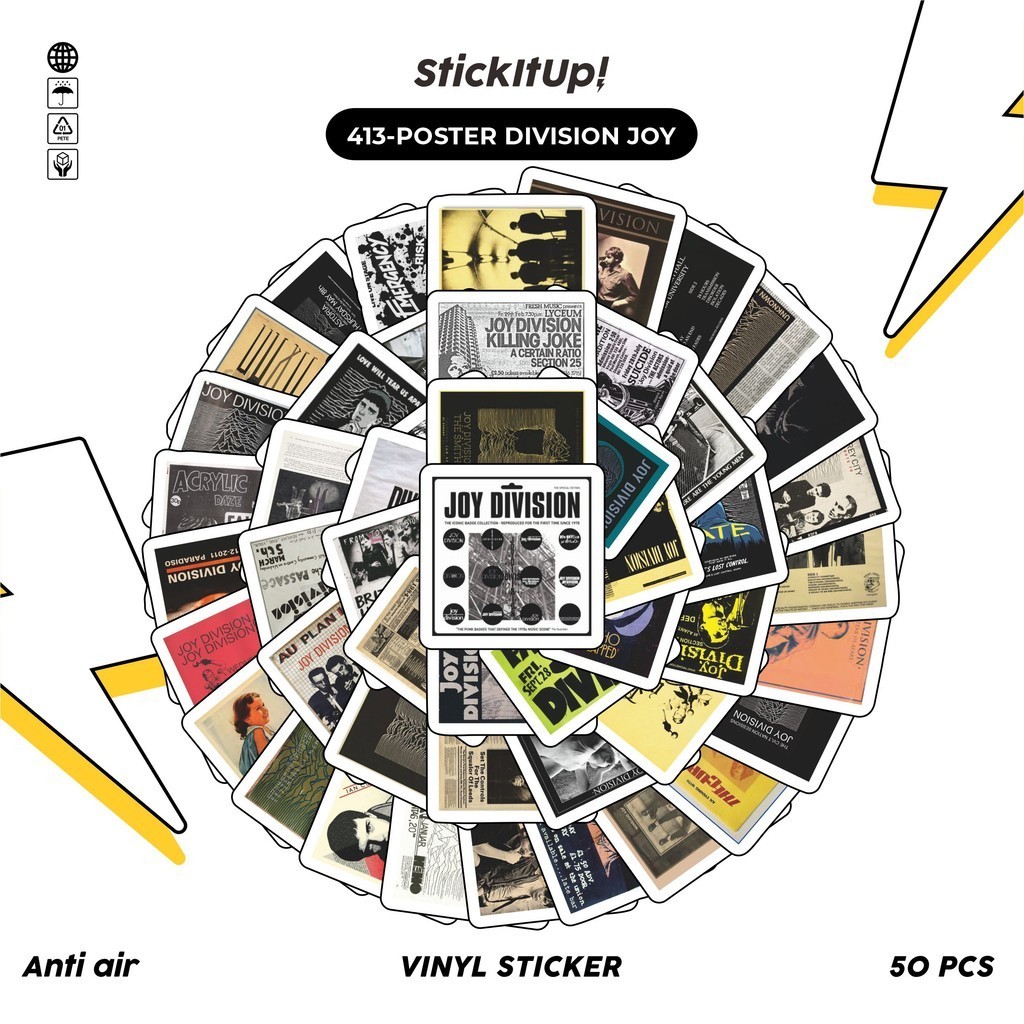 Jual COD 50 Pcs Stiker Pack poster Vintage Division Joy happy split ...