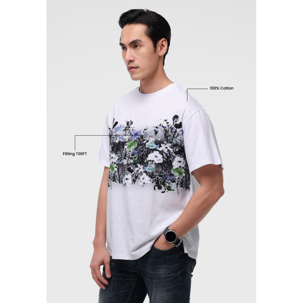 Jual Manzone Kaos Lengan Pendek Pria Relaxed Fit Blaze - White | Shopee Indonesia