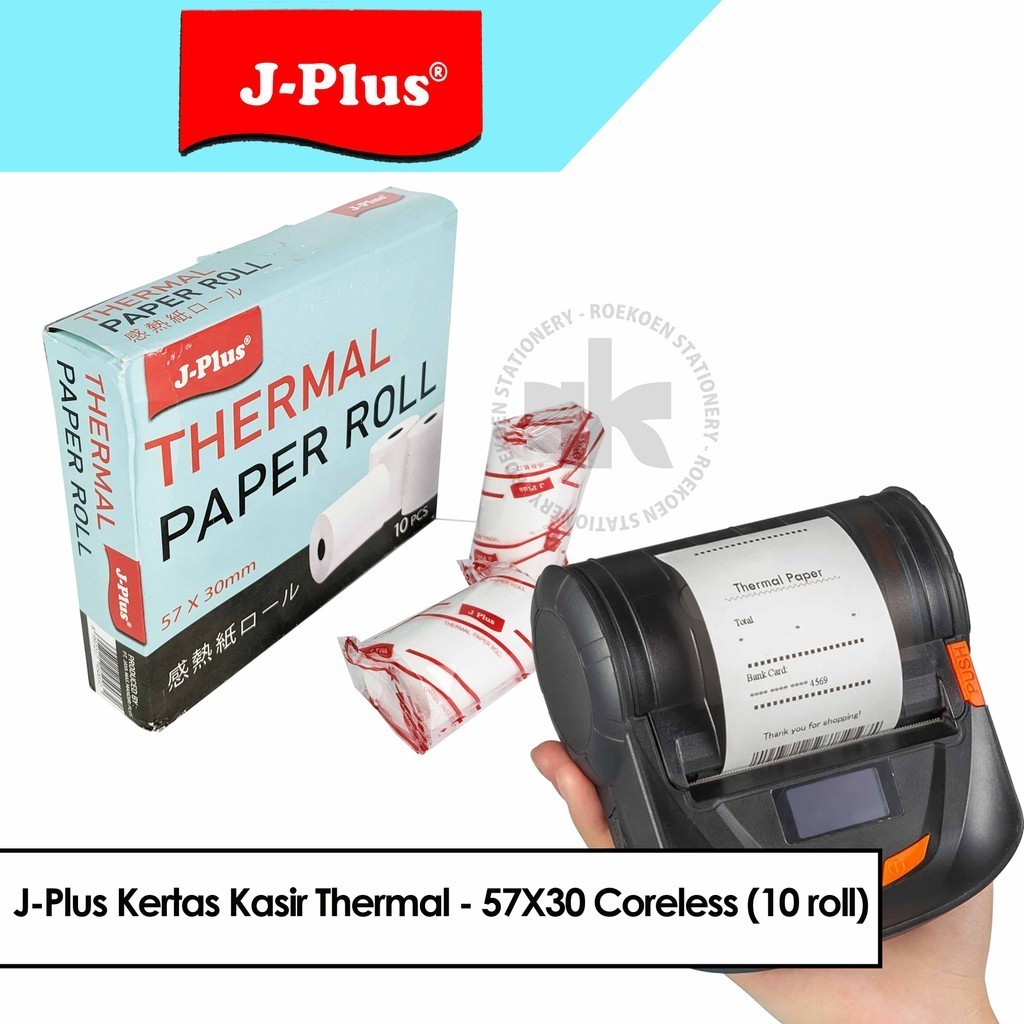 Jual J-Plus Kertas Kasir Thermal - 57X30 Coreless (10 roll) | Shopee ...
