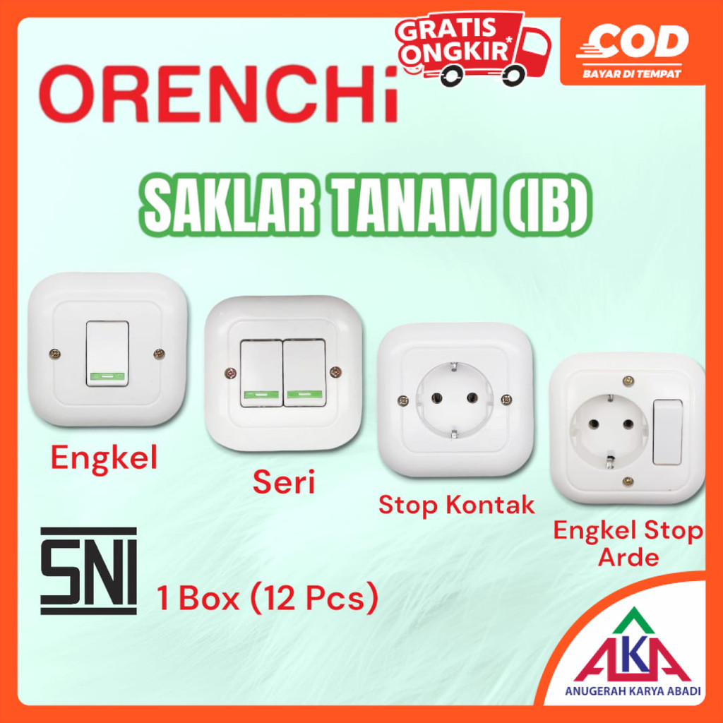 Jual ORENCHI VENUS Saklar Tanam Single Engkel Seri Double Stop Kontak ...