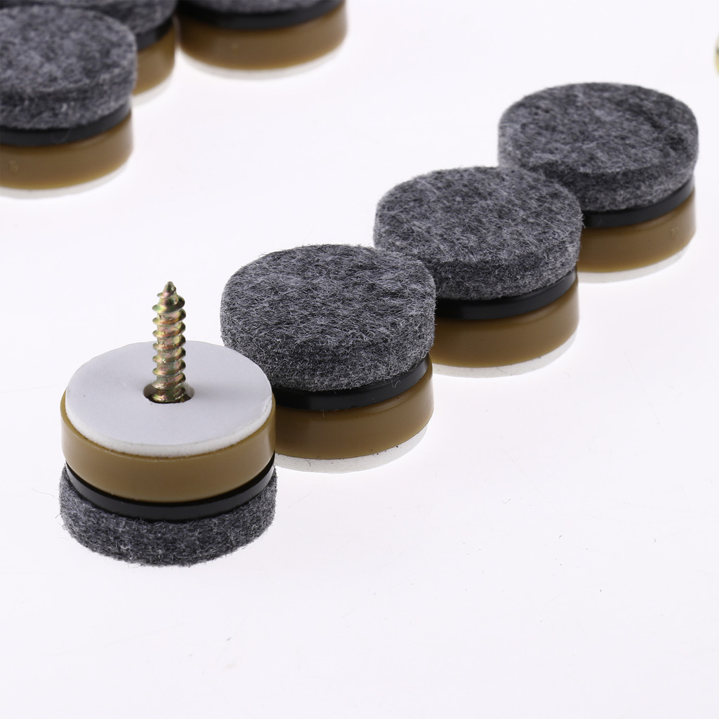 Jual 10Pcs Screw-On Legs Caps Felt Feet Pads Heighten Furniture Mats ...