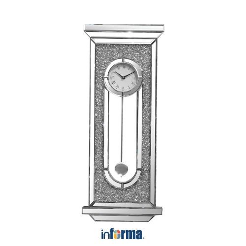 Jual Informa 35X8 cm Jam Dinding C036 - Silver Wall Clock Jam Tembok ...