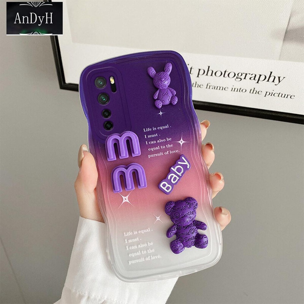 Jual For Huawei Nova 7 SE 7 Pro Nova 13 Case 3D Letters Bear Cute Cartoon Design Camera ...