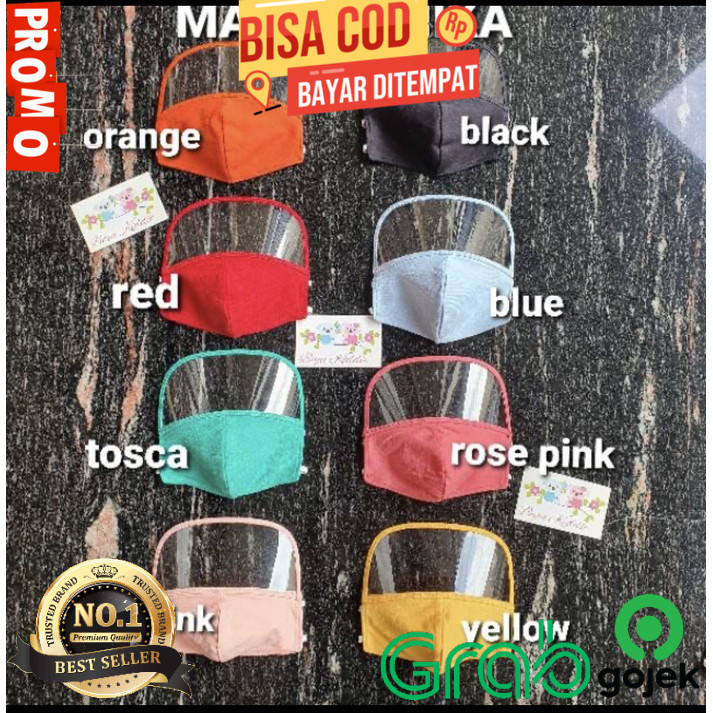 Jual Face shield + masker safety mask banyak warna cocok untuk new ...