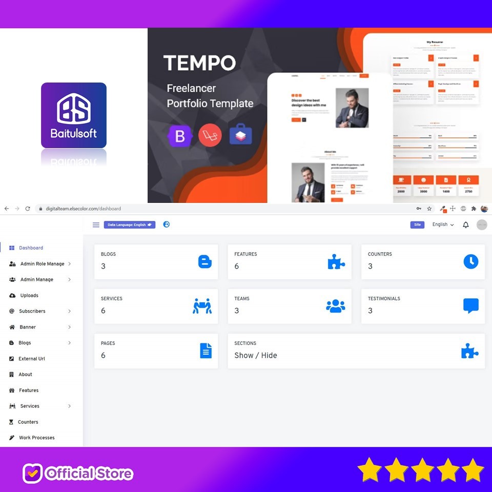 Jual SOURCE CODE APLIKASI TEMPO - MULTIPURPOSE WEBSITE CMS & FREELANCER PORTFOLIO SCRIPT ...