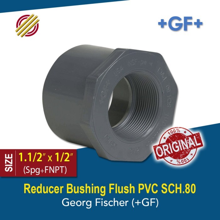 Jual REDUCER BUSHING FLUSH STYLE 1.1/2 x 1/2 INCH (Spigot x FPT) PVC ...