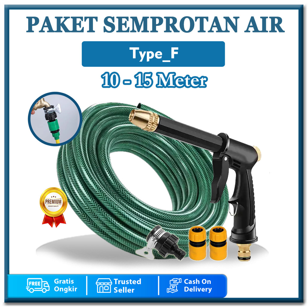 Jual PAKET SEMPROTAN SELANG AIR HIJAU ANTI LUMUT 10 15 METER 1 ROL JET ...