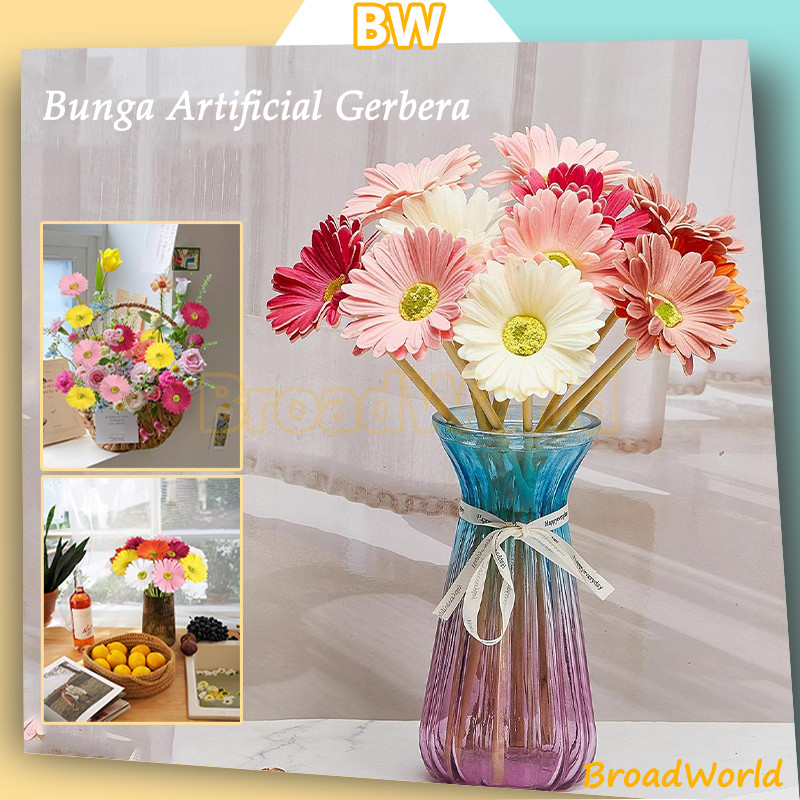 Jual Bunga Gerbera Satuan Artificial/Gerbera Tangkai 9cm Semi Latex ...