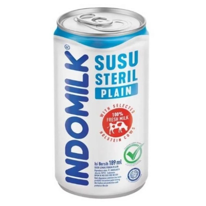 Jual Susu Steril indomilk Plain & Honey Original 189ML 100% Fresh Milk ...