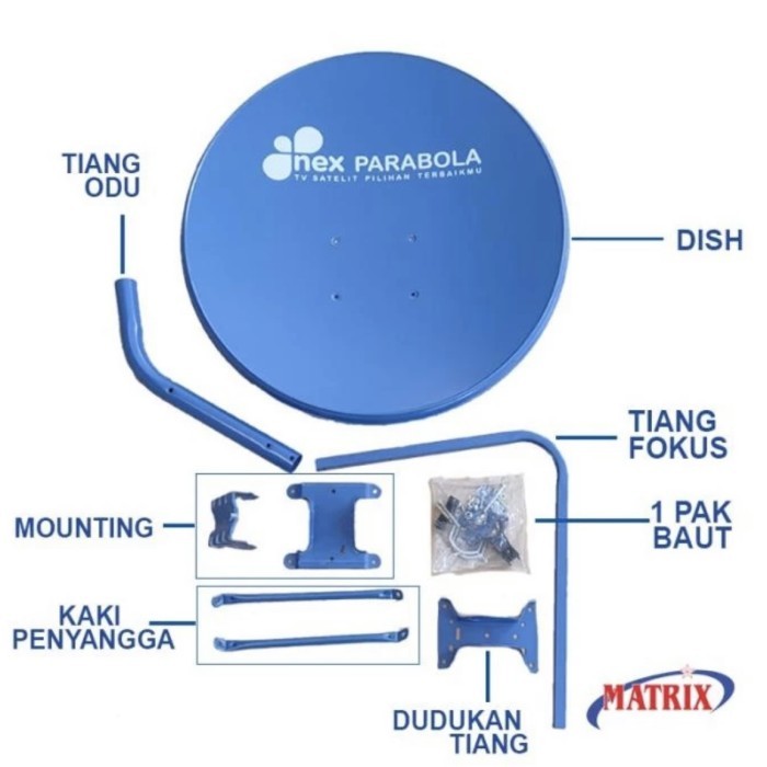 Jual Paket Parabola NEX PARABOLA C 120cm 120 Cm Solid 4 Feet Galvanis ...