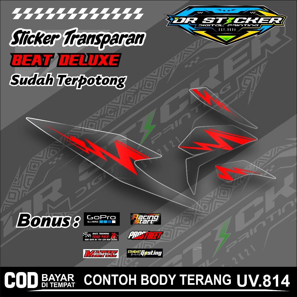 Jual STRIPING TRANSPARAN UV ORIGINAL MOTOR BEAT DELUXE ISS CBS /STICKER ...