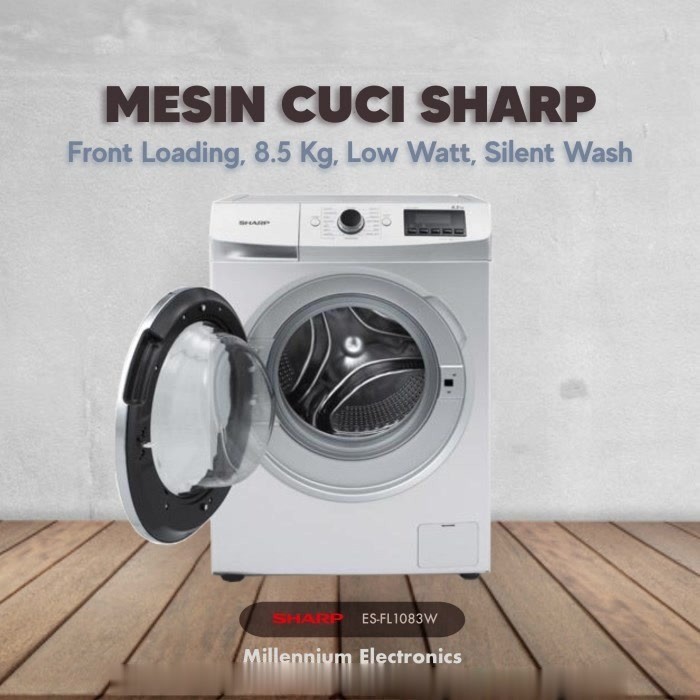 Jual SHARP ES-FL1083W MESIN CUCI 1 Tabung FRONT LOADING ES FL 1083 W 8 ...