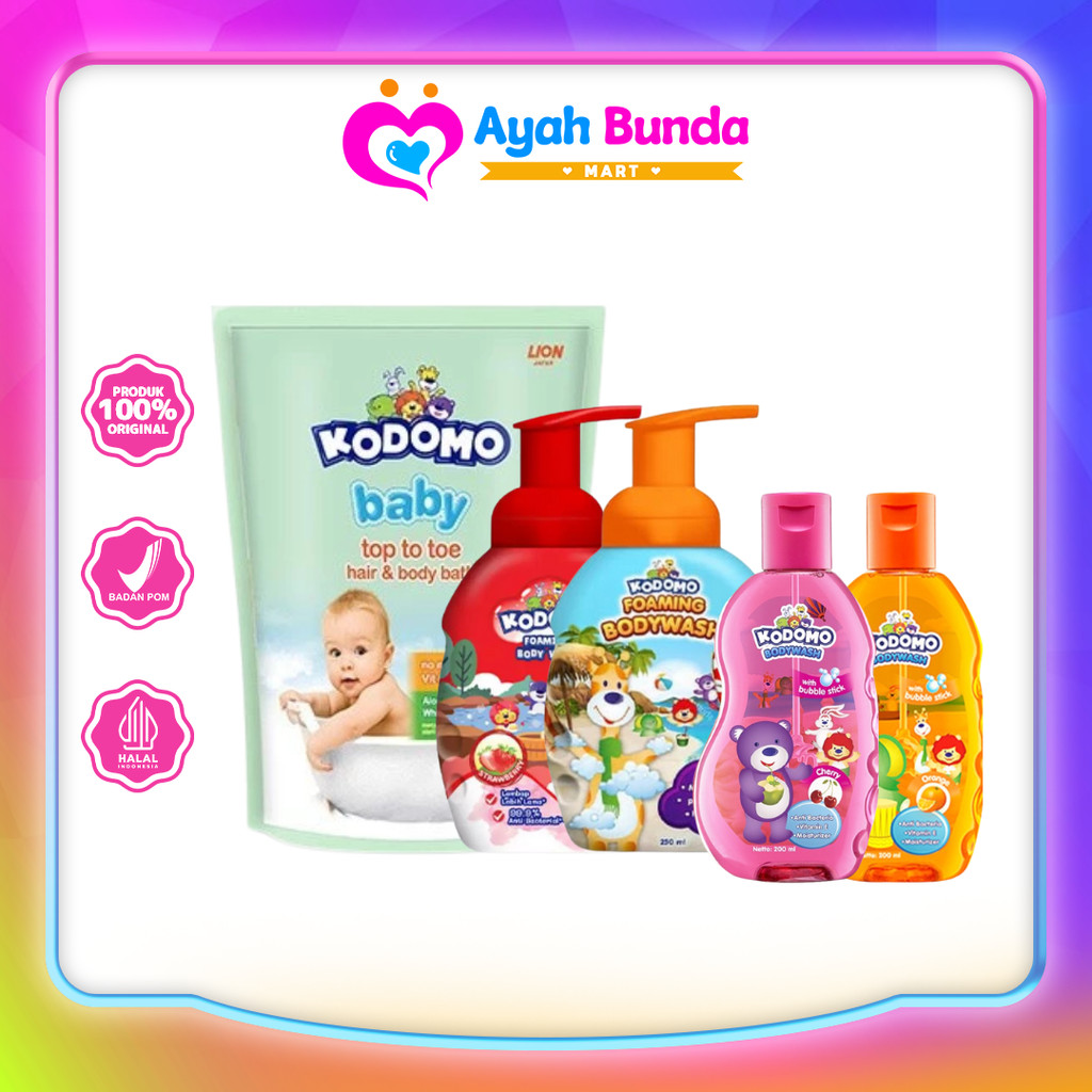 Jual Kodomo Shower Gel Body Wash - Kodomo Top To toe - Sabun Mandi Anak & Bayi | Ayah Bunda Mart ...