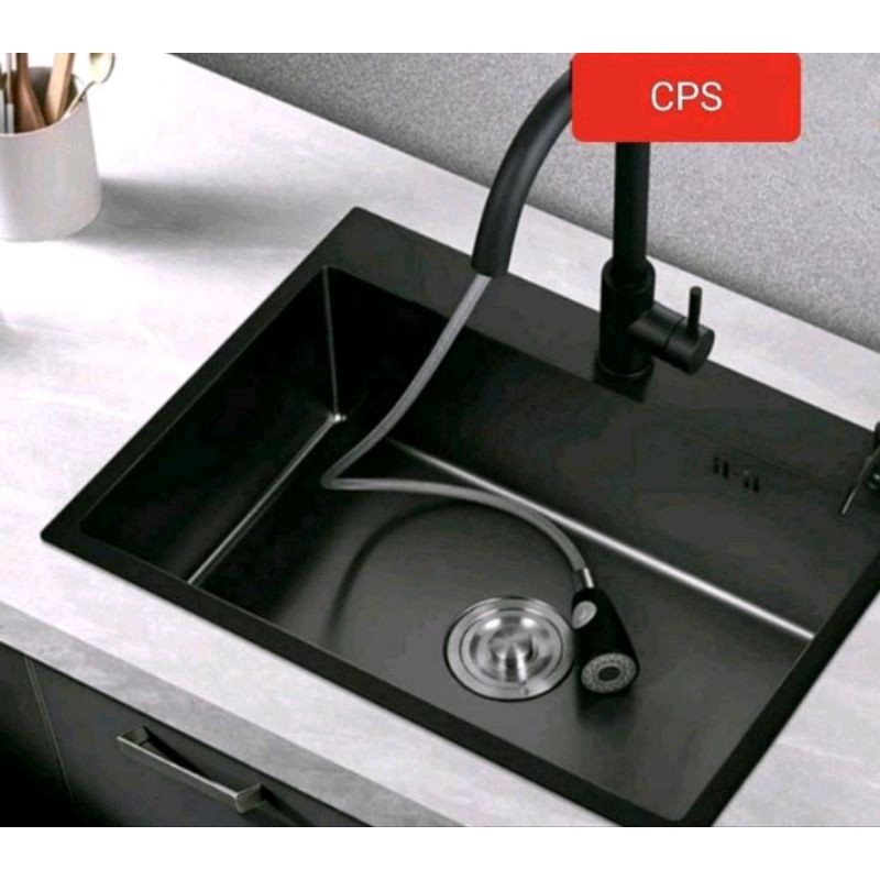 Jual KITCHEN SINK BLACK 7545 JUMBO BAK CUCI PIRING HITAM BESAR PAKET ...