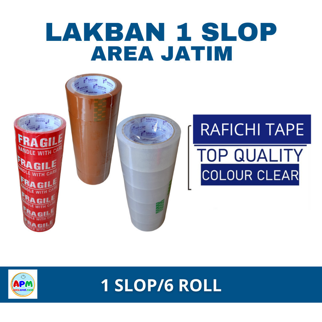 Jual LAKBAN COKLAT LAKBAN BENING LAKBAN FRAGILE 1 SLOP APM | Shopee ...