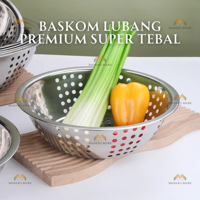 Jual Baskom Lubang Stainless Steel Premium Super Tebal Berbagai Ukuran ...