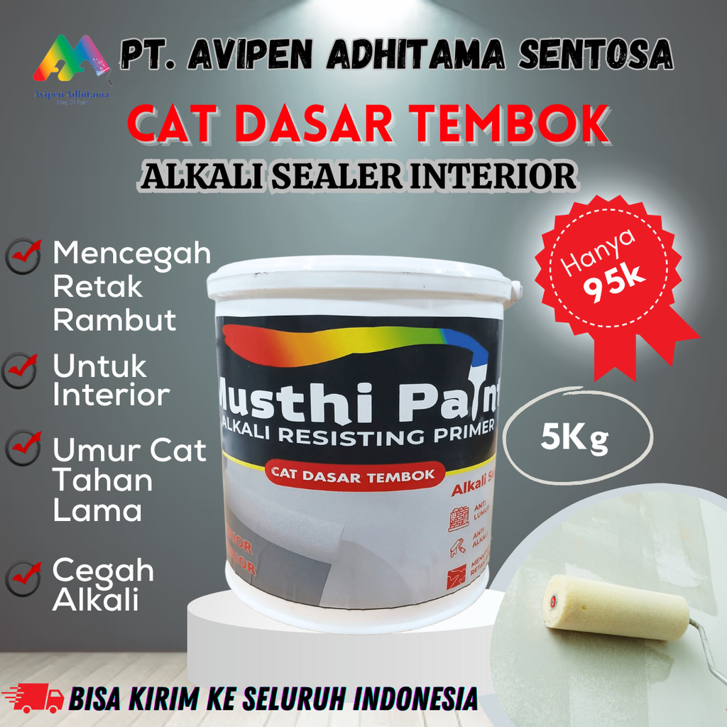 Jual Cat Dasar Tembok Alkali Sealer Interior Musthi Paint 5 Kg Cat ...