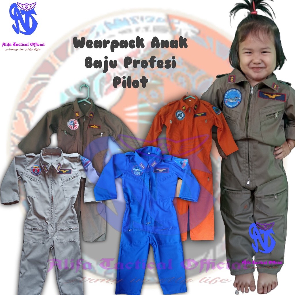 Jual ( PRO MO ) Werpak Anak Berbagai Warna Baju Profesi Pilot Anak ...