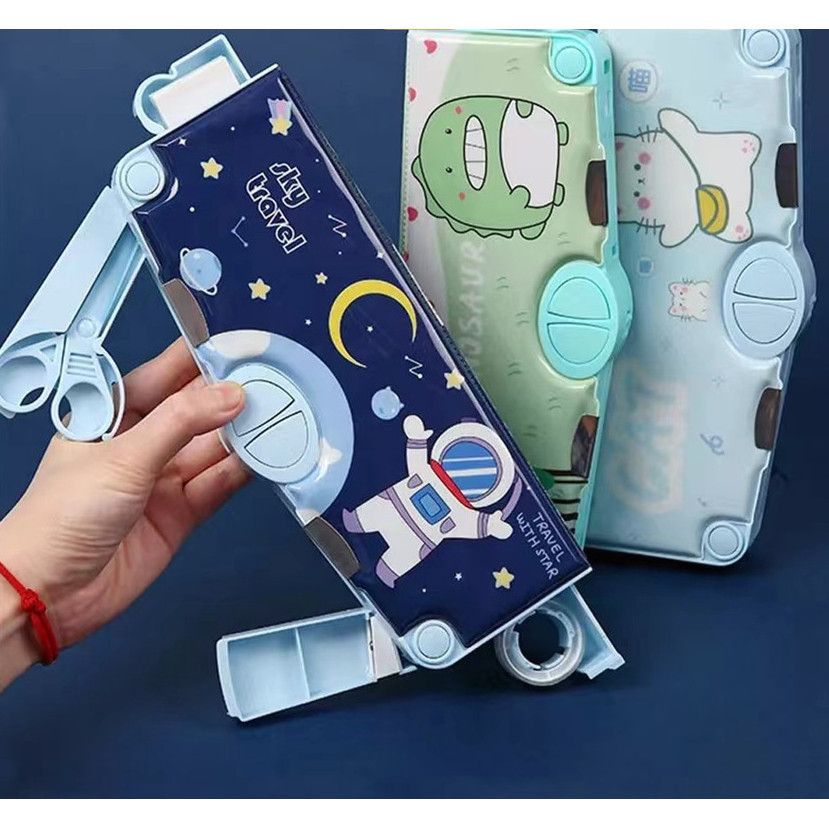 Jual Aimilo Kotak Pensil Multifungsi Lengkap Peruncing Gunting ...