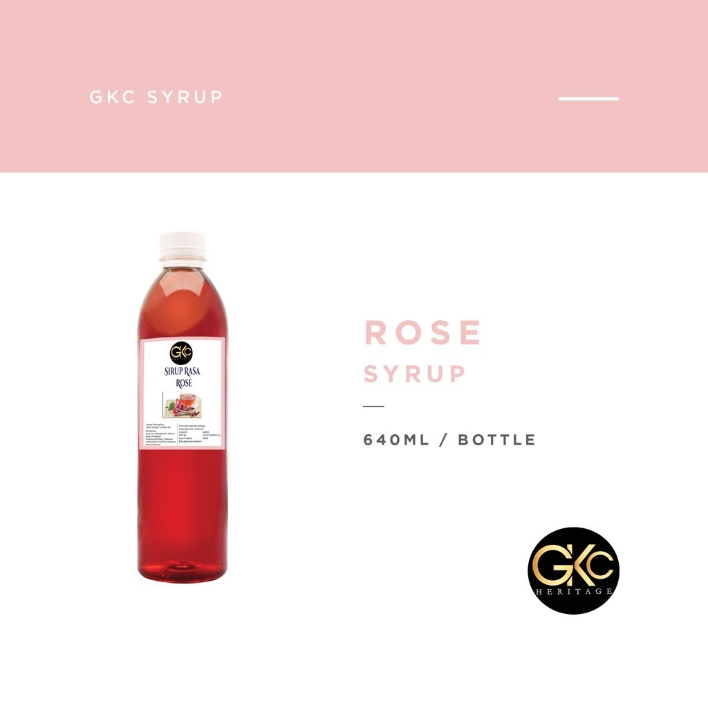 Jual GKC Heritage Sirup Cair Konsentrat Minuman Rose HALAL 640 mL Mawar ...