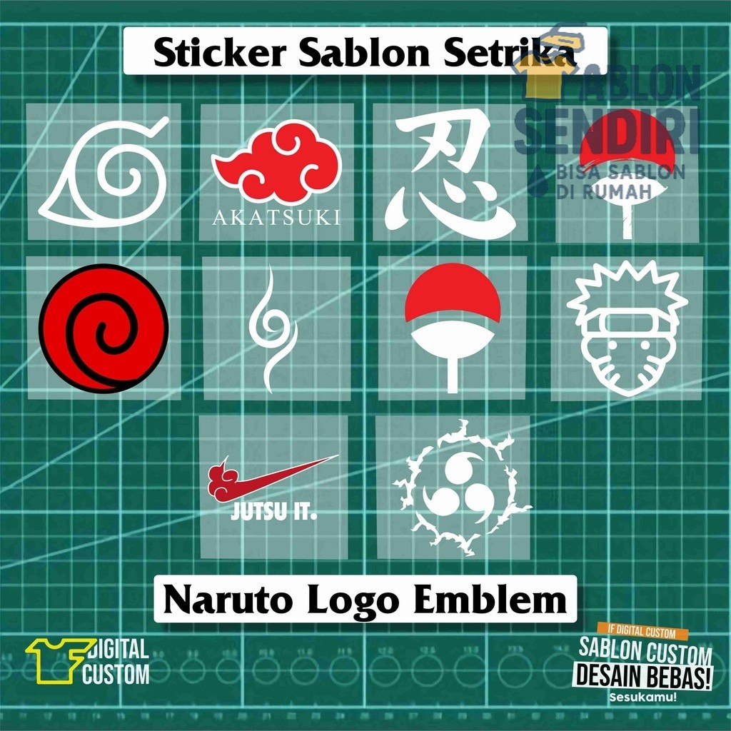 Jual Sticker Sablon Setrika DTF Polyflex Anime Akatsuki Naruto Sasuke ...