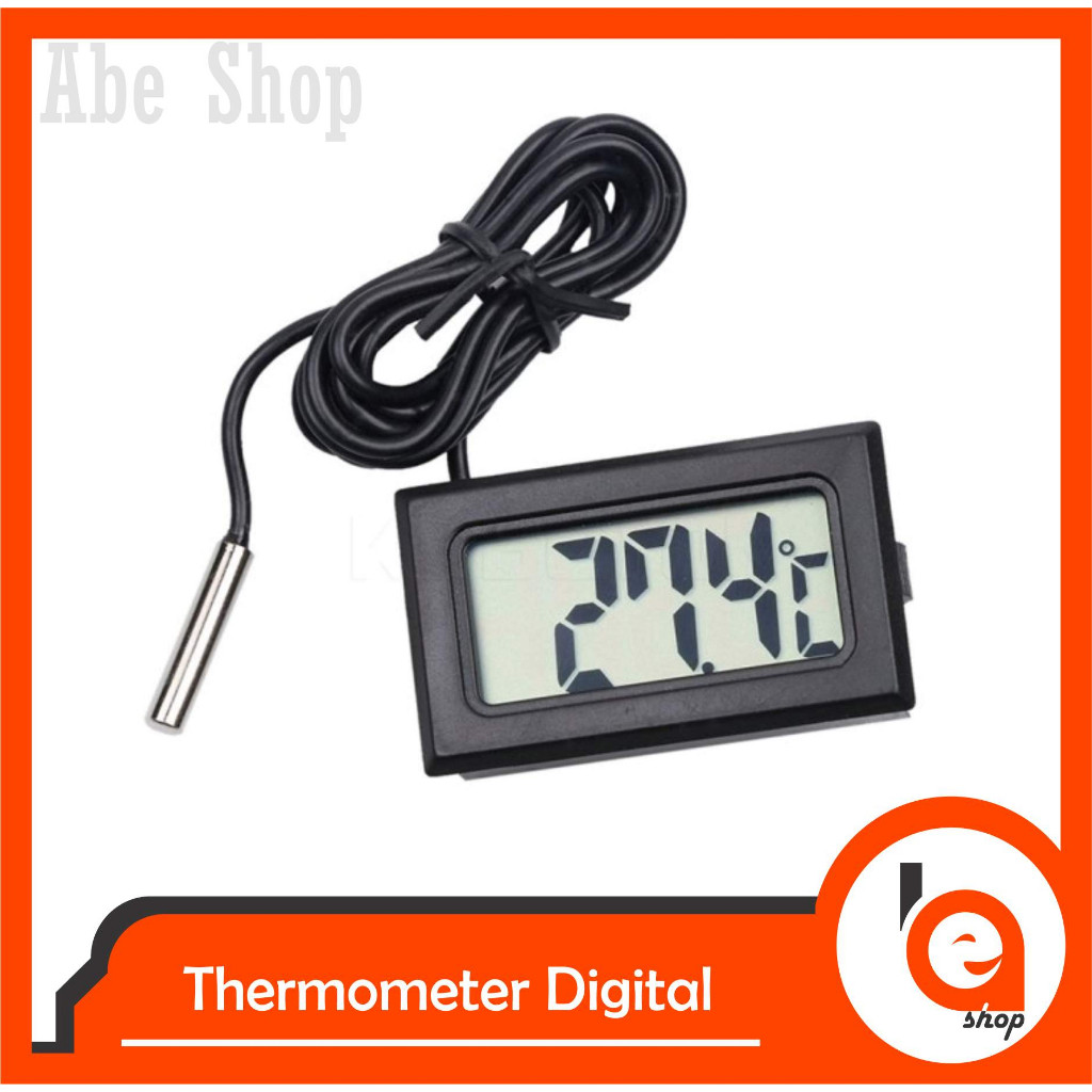 Jual Abe Digital Thermometer Thermo Ruangan Probe 1 meter Mini ...