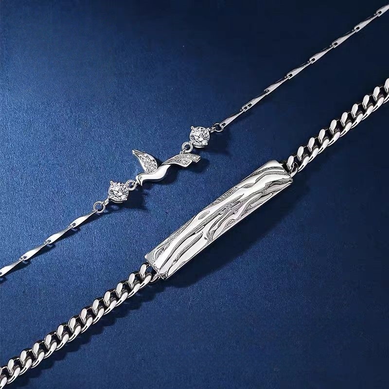 Jual Gelang Pasangan Couple Perak Blue Eucalyptus Bird Desain Unik ...