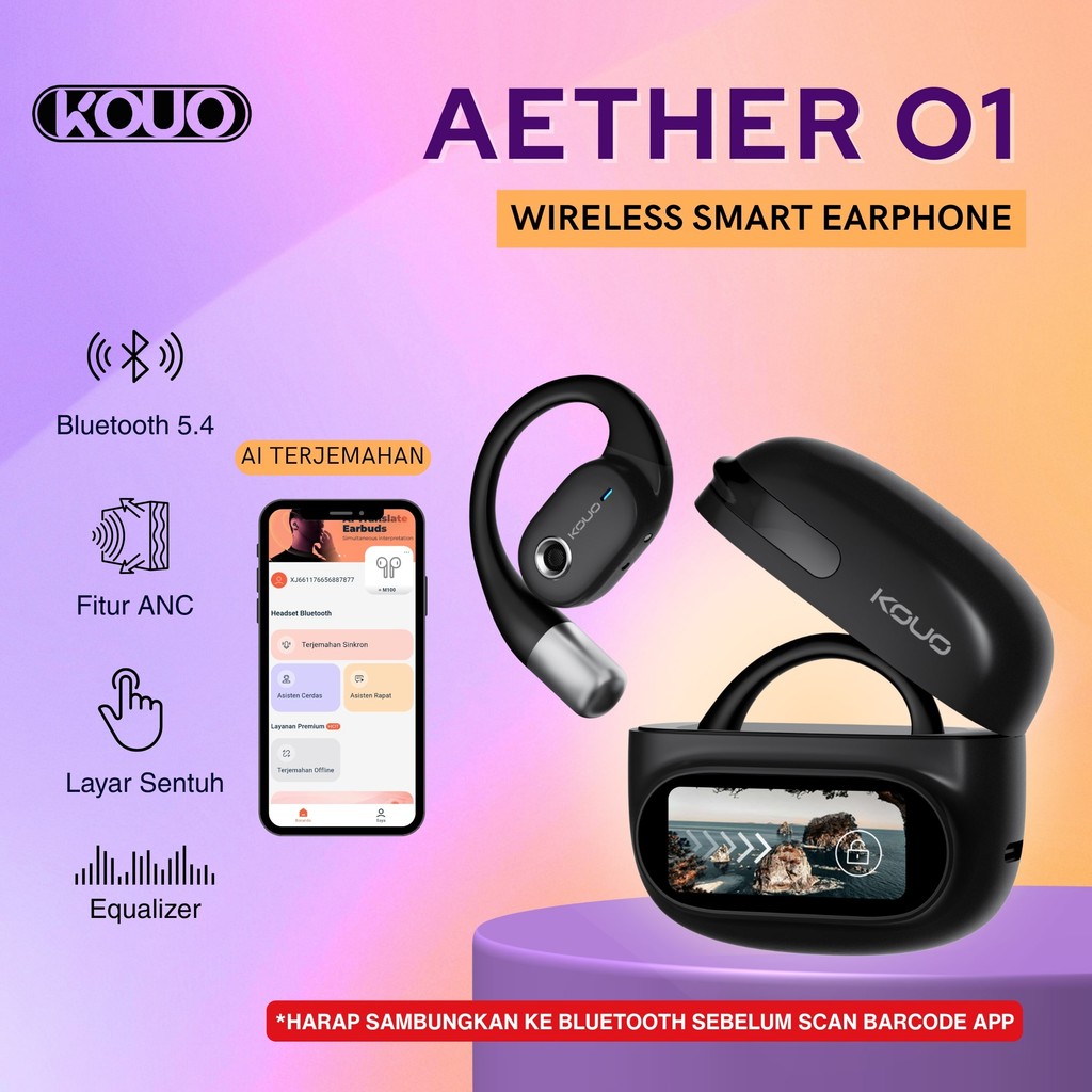 Jual KOUO Earphone Aether-01 With Smart App + Desain Open-Ear Anti ...