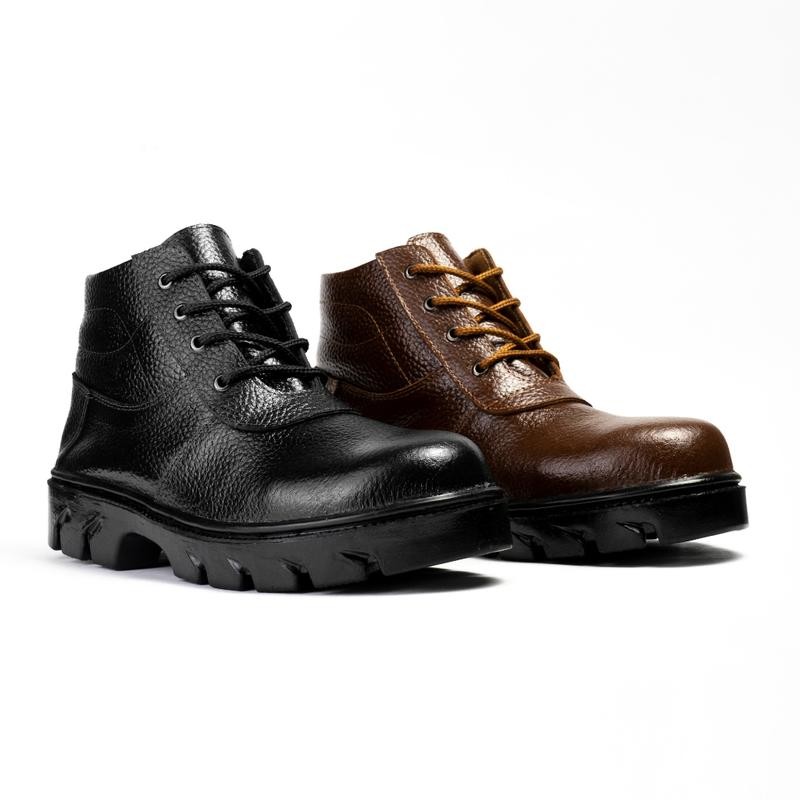 Jual Kulit Sapi Asli - Sepatu Kerja Safety Boots Tali Sol anti licin ...