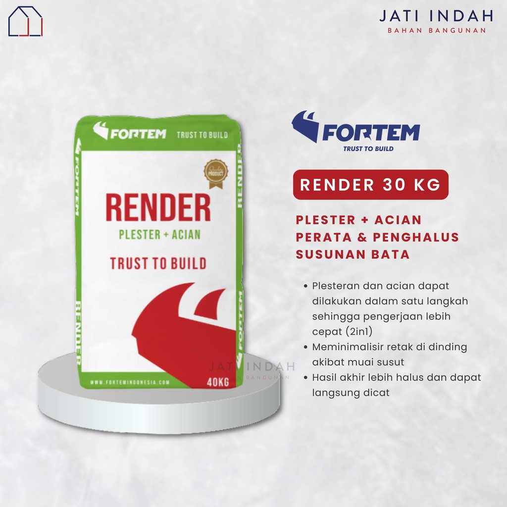 Jual FORTEM RENDER 40 KG Semen Instan Mortar Perata dan Penghalus ...