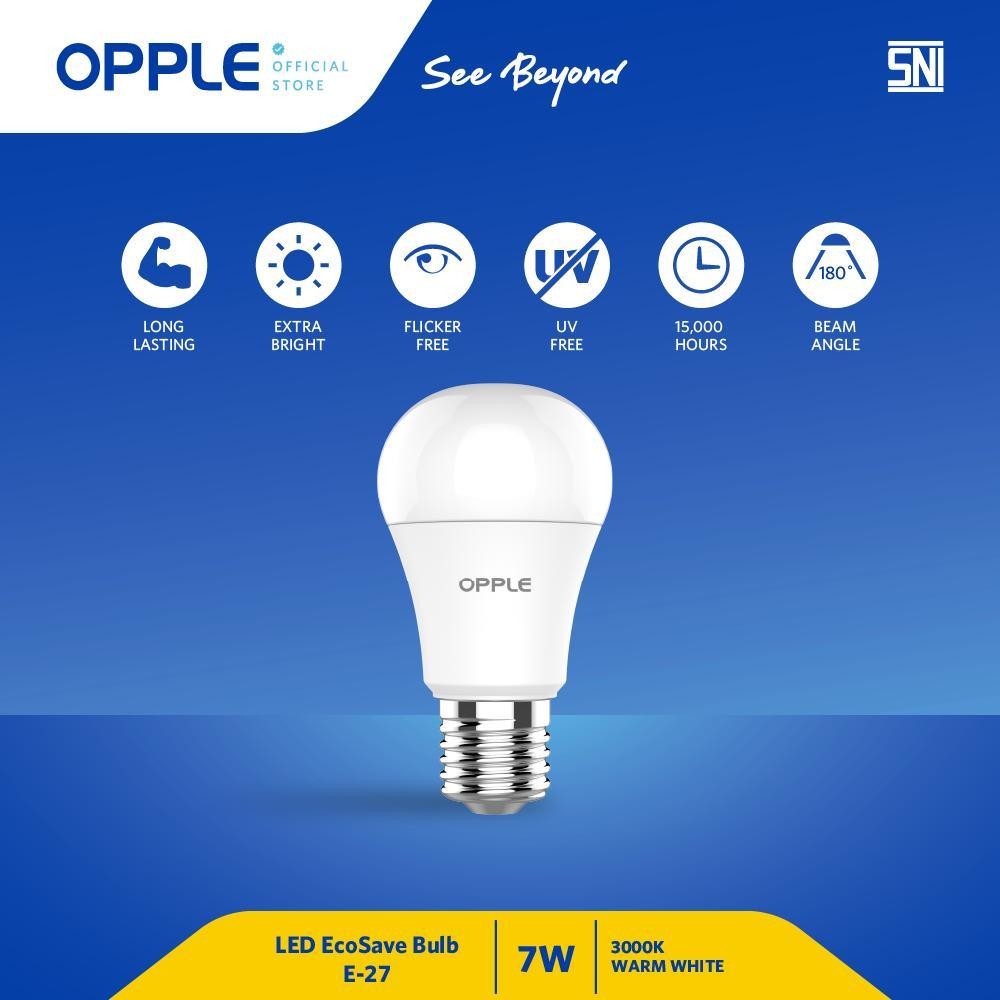 Jual OPPLE Lampu LED Bulb Bohlam EcoSave 7W 6500K Putih | Shopee Indonesia