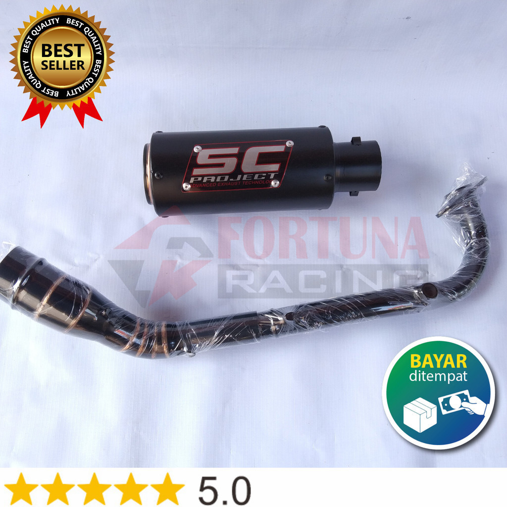 Jual Knalpot SC project black Dopp buat Vario Beat Mio Nmax PCX Aerox ...