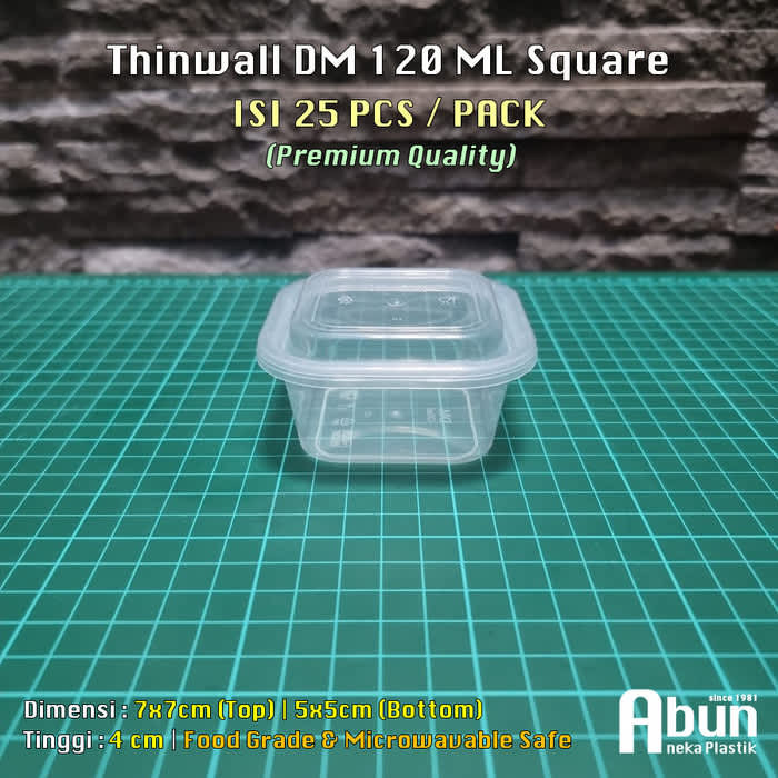 Jual Thinwall DM Square 120 ML Isi 25pcs | Shopee Indonesia