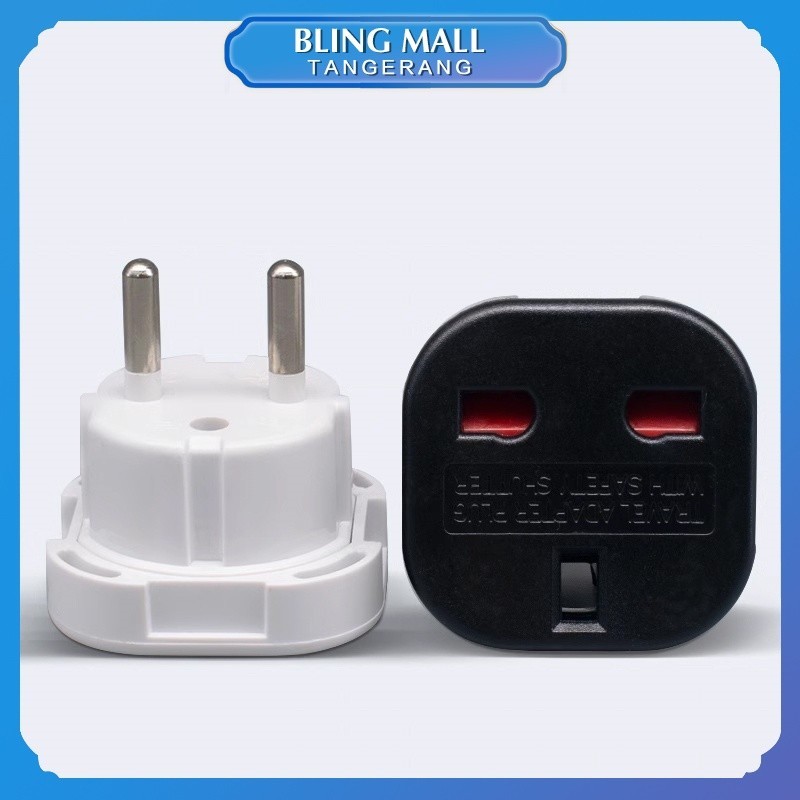 Jual Adaptor Stop Kontak UK Ke EU Colokan 3 Ke 2 110-250V Colokan ...