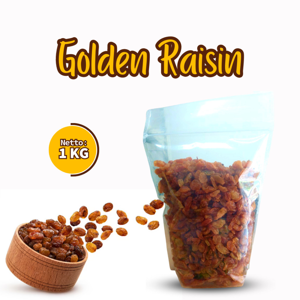 Jual Golden Raisins GRADE A 1 KG / Kismis Raisin 1000 gram Asam Manis ...