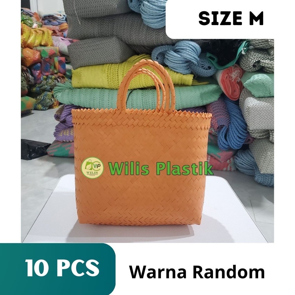Jual PAKET 10 Pcs POLOS Tas Anyam Size M Ready Stock Bingkisan Hampers ...