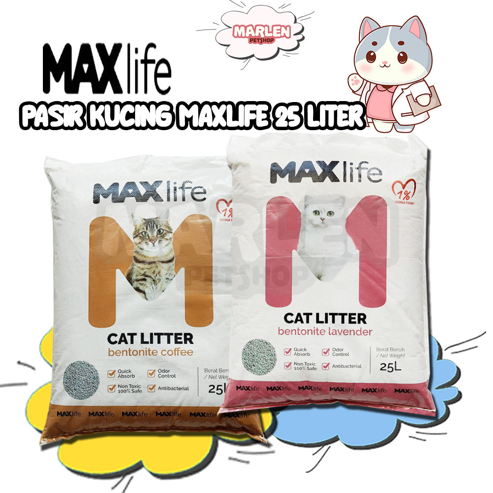 Jual MAXLIFE Pasir Kucing Premium Gumpal Wangi MAXlife 25 Liter 25L ...