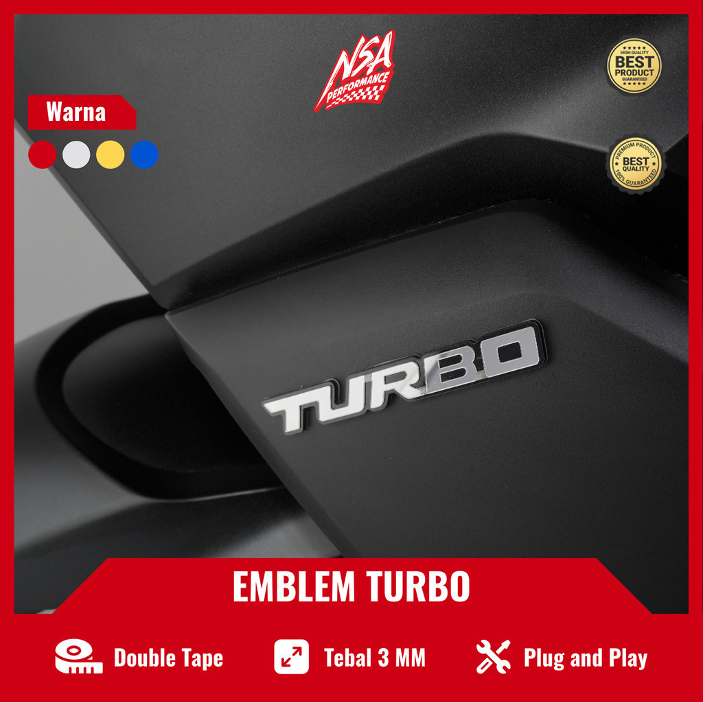 Jual NSA 1PCS EMBLEM TURBO EMBLEM MOTOR TIMBUL STIKER MOTOR KEREN ...