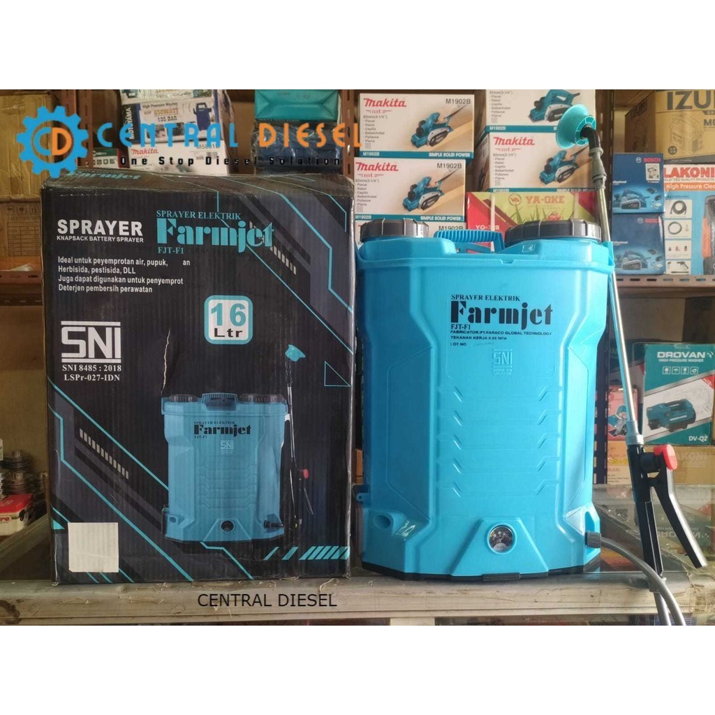 Jual Alat semprot hama/ Pompa gendong Farmjet Elektrik 16 liter (pompa ...