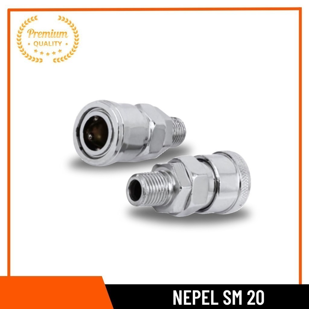 Jual Nepel Quick Coupler SM20 Sambungan Selang Angin Kompresor ...