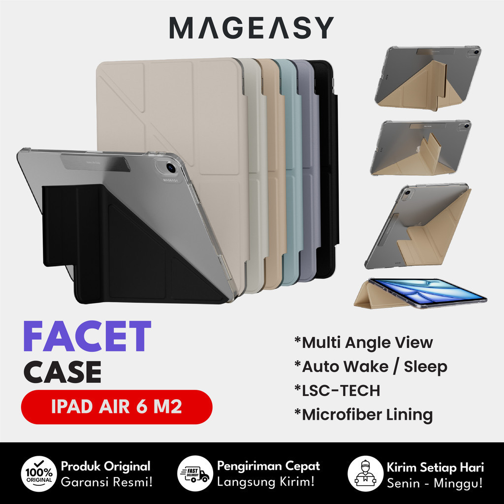 Jual MagEasy Facet Case iPad Air 7 / 6 / M3 M2 11 & 13 2024 Folio Flip ...
