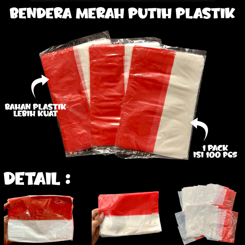 Jual Bendera Plastik isi 100 lembar Bendera Merah Putih Bendera Plastik ...