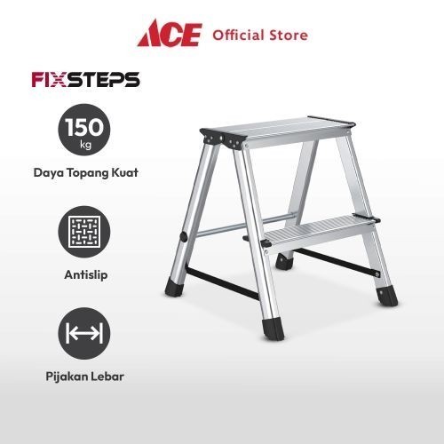 Jual Fixsteps 42 cm Tangga Lipat Aluminium Stool 2 Step Multifunction ...