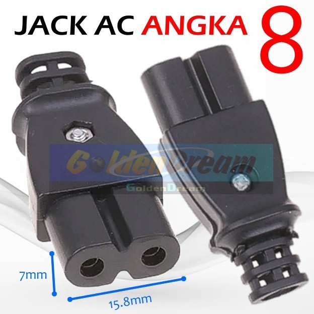 Jual Jack AC angka 8 Power Plug Colokan Steker Listrik Outlet Jantan ...
