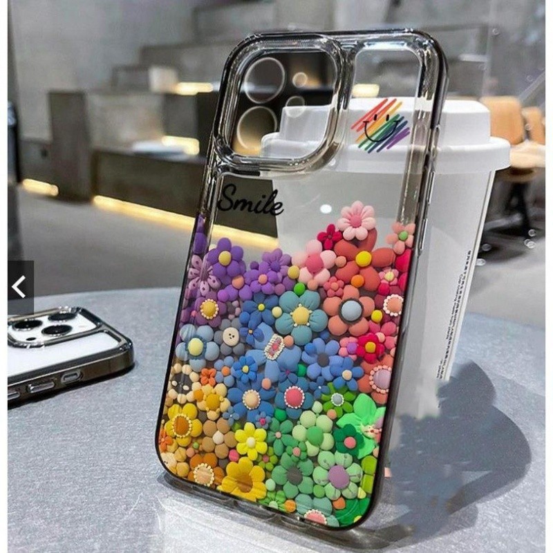 Jual Bunga pelangi aesthetic transparan soft case oppo A5 A5x A3x A5i ...