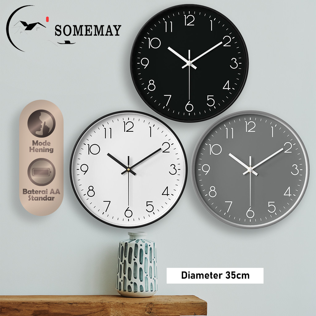 Jual SOMEMAY Jam Dinding Besar 35cm M55/ Jam dinding aesthetic / Jam ...