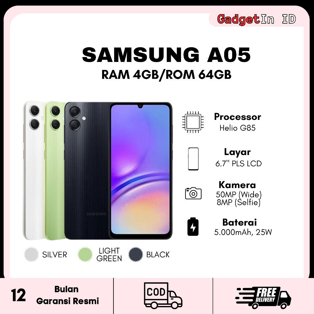 Jual Samsung Galaxy A05 4/64 GB | 4/128 GB | 6/128 GB Garansi Resmi ...