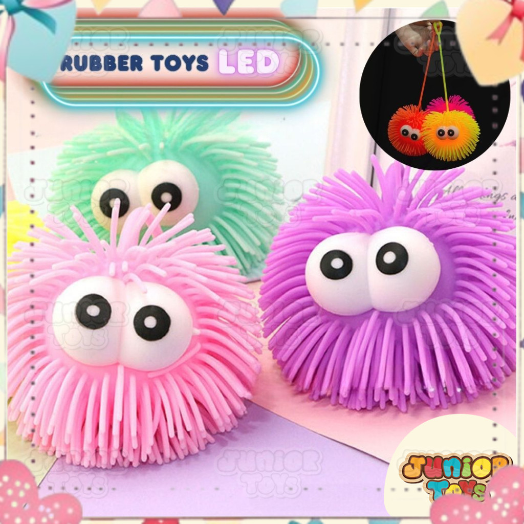 Jual Mainan Ubur Ubur Mata Lucu Yoyo Karet Nyala Lampu Rubber Toys ...