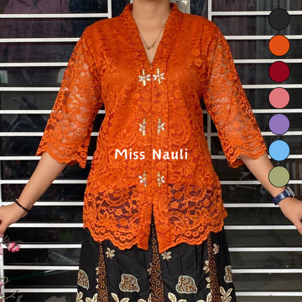 Jual Atasan Kebaya Modern - Blus Brokat Kartini Payet Batu Kristal ...